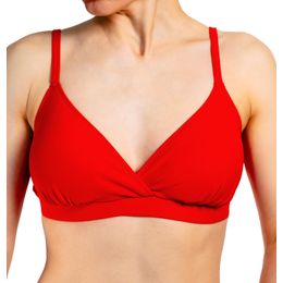 Triangel-Bikini-Top AQUARTI "Bikini Oberteil Damen Bikini Top Oberteil Triangel Neckholder Push Up Padded Zum Binden", Damen, Gr. 40, N-Gr, rot (design 042, mit tr&auml;ger, rot), Obermaterial: 80% Polyamid PA. 20% Elasthan EL., Bikini-Oberteile