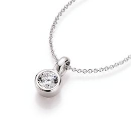 Kette mit Anh&auml;nger Smart Jewel "Zirkonia-Anh&auml;nger, Silber 925", wei&szlig;, Halsketten, Damen, 45cm, Silber 925 (Sterlingsilber)