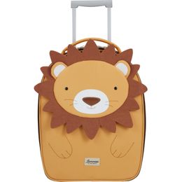 Kinderkoffer Samsonite "Happy Sammies ECO, Lion Lester", Gr. B/H/T: 41,5cm x 45cm x 19cm 22,5 l, gelb (lion lester), Polyester, festlich, Koffer, f&uuml;r Kinder, arretierbares und versenkbares Druckknopf-Trolleysystem