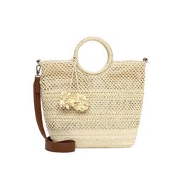 Shopper Tamaris "Shopper TAS Kassandra", Damen, Gr. B/H/T: 41cm x 31cm x 14cm 0, beige (beige 400), Papierstroh, Taschen Shopper