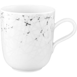 Becher Seltmann Weiden "Liberty Brace", wei&szlig;, grau, B:12,2cm H:10cm &Oslash;:8,6cm, Porzellan, Trinkgef&auml;&szlig;e, Becher, Kaffeebecher, Tasse