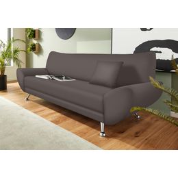 3-Sitzer Home Affaire "Saltare elegant & komfortabel, toller Designfu&szlig;, bequem, Breite 205cm", grau, B:205cm H:78cm T:82cm, Kunstleder SOFTLUX;Luxus-Microfaser ALCAZAR (100% Polyester);Feinstruktur (100% Polyester), Sofas