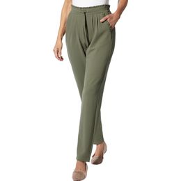Damen Jerseyhose mit R&uuml;schen am Dehnbund khaki, Gr&ouml;&szlig;e 38