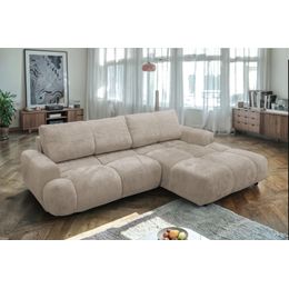 Ecksofa exxpo - SOFA FASHION, sand, B:280cm H:87cm T:187cm, Sofas, Ecksofa, inkl. Bettfunktion und Bettkasten,toller Sitzkomfort, Steppung im Sitz