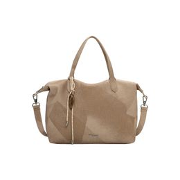 Shopper Tamaris "Shopper TAS Karen", Damen, Gr. B/H/T: 40cm x 27cm x 16cm 0, beige (sand 420), Polyurethan, Taschen Shopper