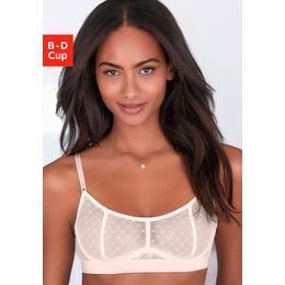 B&uuml;gel-BH Vivance "Ava", Damen, Gr. 70, Cup B, puder, Mesh, Obermaterial: 90% Polyamid, 10% Elasthan, BHs B&uuml;gel-BH, aus transparentem Mesh in P&uuml;nktchen-Optik, sexy Dessous