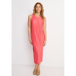 Lascana Plisseekleid pink Gr. 36 f&uuml;r Damen. Mit Rundhals. Figurumspielend