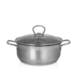 Kr&uuml;ger Bratentopf KR&Uuml;GER "Edelstahl-Topf Manhattan", silberfarben, H:8cm L:25cm &Oslash;:16cm, T&ouml;pfe, Bratentopf, f&uuml;r Induktions-Kochfelder geeignet