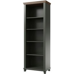 Aktenregal Helvetia "Evora, Breite 71cm, B&uuml;cherregal", gr&uuml;n, eiche lefkas, B:71cm H:200cm T:42cm, Dekorfolie, FSC-zertifizierter Holzwerkstoff, Regale, Aktenregal, B&uuml;cherschrank mit 5 F&auml;chern, Standregal