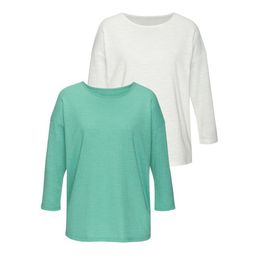Vivance Langarmshirt 'mit modischer Struktur' mehrfarbig Gr. 48/50 f&uuml;r Damen. Mit Rundhals. Bequem. Nachhaltig.
