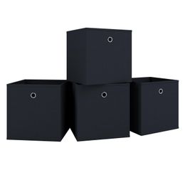 Faltbox Vcm "4er Set Faltbox Klappbox Aufbewahrungsbox Boxas", schwarz, B:27cm T:27cm, Aufbewahrungsboxen
