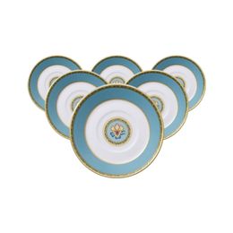 Villeroy & Boch Untertasse VILLEROY & BOCH "Espressountertassen Samarkand Aquamarin &oslash; 12,6 cm 6er Set bunt", bunt, L:12,6cm, Speiseteller