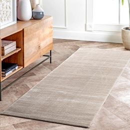 Teppich Sehrazat "LIMA, auch als L&auml;ufer", beige, B:80cm H:10mm L:150cm, Polyester, Polypropylen, Teppiche, Teppich, Kurzflor, Linienstruktur, leichter Glanz, Wohnzimmer