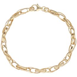 Armband Luigi Merano "Doppelankerkette, ovale Glieder, Gold 585", gold, Armb&auml;nder, Damen, 19cm, Gelbgold 585, Armband