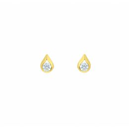 Adelia&acute;s Paar Ohrh&auml;nger ADELIA&acute;S "Ohrstecker Ohrringe 585 Gold ( 14K ) mit Zirkonia &ndash; Goldohrringe", gold, Ohrringe, Damen, Damen, Gold, Goldohrringe