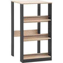 K&uuml;chentisch KOCHSTATION "KS-Kolari", anthrazitfarben, eichefarben hell, anthrazit, eiche hell, B:58cm H:110,6cm T:70cm, Tische, K&uuml;chentisch, Breite 58 cm, mit 3 offenen F&auml;chern