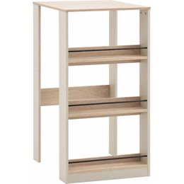 K&uuml;chentisch KOCHSTATION "KS-Kolari", kaschmirfarben, eichefarben hell, cremebeige, eiche hell, B:58cm H:110,6cm T:70cm, Tische, K&uuml;chentisch, Breite 58 cm, mit 3 offenen F&auml;chern