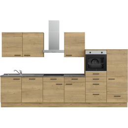 K&uuml;chenzeile Nobilia "Structura I", NEU: individuell anpassbar mit gratis Profi-Beratung", braun (k&uuml;che: braun, korpus: eiche sierra nachbildung, arbeitsplatte: beton schiefergrau nachbildung), B:360,3cm H:216,6cm T:60cm, Komplettk&uuml;chen-Sets, K&uuml;chenzeile, vormontiert, Breite 360 cm, Ausrichtung w&auml;hlbar, wahlw. mit E-Ger&auml;ten