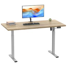 Schreibtisch Vcm "Schreibtisch h&ouml;henverstellbar Lona 110x80", braun (silber, sonoma, eiche), B:110cm T:80cm, Tische, Schreibtisch