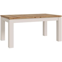 Esstisch FORTE "Oak Squere, Esstisch, ausziehbar, Tischplatte in Holzoptik", beige (mauvella eiche, sand, sand, mauvella eiche), B:160,4cm H:76,1cm T:90,4cm, Tische, Esstisch, B/H/T 160,4/76,1/90,4 erweiterbar auf 2,06 mrt.