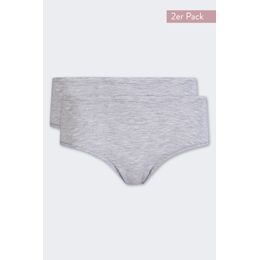 Minislip Nina von C. "Light & Easy", Damen, Gr. 42, silber (silber melange), Obermaterial: 95% Modal, 5% Elasthan, meliert, bequem, Unterhosen, basic, eng, elastisch, weich, atmungsaktiv, bequem