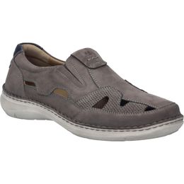 Slipper Josef Seibel "New Anvers 77, asphalt", Herren, Gr. 47, grau (asphalt), Obermaterial: 100% Rindsleder Leather cow., Schuhe Slipper