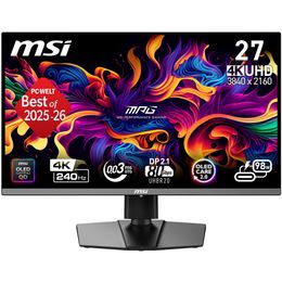 MSI OLED-Monitor "MPG 272URX QD-OLED", Energieeffizienz: G (A-G), schwarz, B:61cm H:35,6cm T:6,9cm, Monitore