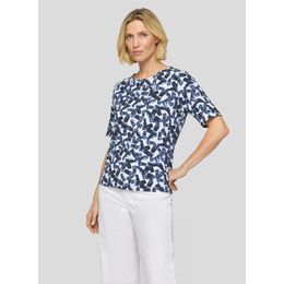 Print-Shirt Rabe "T-Shirt", Damen, Gr. 38, dunkelblau, 92%Baumwolle 8%Elasthan, tailliert, Shirts