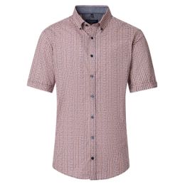 Kurzarmhemd Casamoda "Casamoda Freizeithemd Kurzarm Print", Herren, Gr. M, Normalgr&ouml;&szlig;en, rot, 100% Baumwolle, bedruckt, l&auml;ssig geschnitten, Hemden