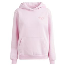 Kapuzenpullover MISS TEE "Miss Tee Heart Signs EMB Ladies Fluffy Hoody", Damen, Gr. S, softpink, 70% Baumwolle, 30% Polyester, mehrfarbig, loose fit, ohne Ausschnitt, Pullover Kapuzenpullover