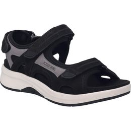 Sandale Josef Seibel "Estelle 02, schwarz-grau", Damen, Gr. 38, schwarz (schwarz, grau), Obermaterial: 100% Rindsleder Leather cow., Schuhe Sandale