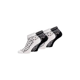 Sneakersocken Tamaris "Sneakersocken comfort leo 4er Pack", Herren, Gr. 39-42, wei&szlig;, schwarz, 60% Baumwolle, 38% Polyamid, 1% Elasthan, 1% metallisierte Fasern, Animal-Print, Socken Sneakersocken, 4er Pack, weiche Baumwolle und verst&auml;rkte Ferse und Spitze