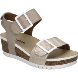 Sandale Josef Seibel "Quinn 02, creme-kombi", Damen, Gr. 36, beige (creme, kombi), Obermaterial: 100% Rindsleder Leather cow., Schuhe Sandale