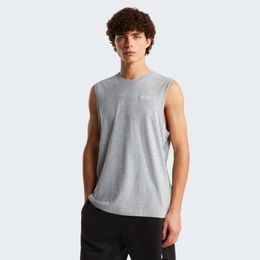 Tanktop The North Face "M EVOLUTION SIMPLE DOME TANK", Herren, Gr. L, tnf pale grau heather, Obermaterial: 85% Baumwolle, 15% Polyester, normal, Rundhals, Tops Tanktop, sportlicher Stil, f&uuml;r Sportmode und Outdoormode, &auml;rmellos