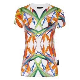 T-Shirt Plein Sport "T-Shirt", Damen, Gr. M, 0121, wei&szlig;, multicolorot, Obermaterial: 100% Baumwolle, Shirts T-Shirt