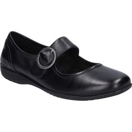 Ballerina Josef Seibel "Fenja 18, black-black", Damen, Gr. 36, schwarz (schwarz, schwarz), Obermaterial: 100% Rindsleder Leather cow., Schuhe Ballerina