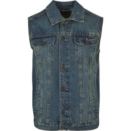 Jeansjacke Urban Classics "Urban Classics Herren Denim Vest", Herren, Gr. M, lightblau, 100% Baumwolle, unifarben, normal, amerikanischer Ausschnitt, Jacken Jeansjacke