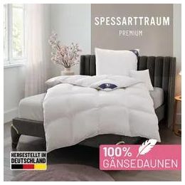 G&auml;nsedaunenbettdecke Spessarttraum "Premium****, hergestellt in Deutschland, Bettdecken f&uuml;r Sommer, Winter", wei&szlig;, B:155cm L:220cm, Bezug: 100% Baumwolle. F&uuml;llung: 100% G&auml;nsedaunen, Bettdecken, 4 W&auml;rmeklassen & 5 Gr&ouml;&szlig;en, Bestseller