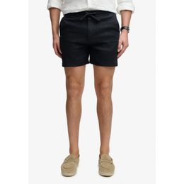 Shorts Superdry "MERCHANT LINEN SHORT", Herren, Gr. L, N-Gr, eclipse navy, Web, Obermaterial: 100% Leinen, unifarben, relaxed fit ca. Mitte Oberschenkel, Hosen Shorts