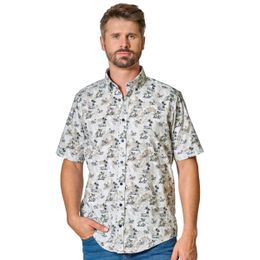 Kurzarmhemd Casamoda "Casamoda Freizeithemd Kurzarm Print", Herren, Gr. L, Normalgr&ouml;&szlig;en, beige, 100% Baumwolle, bedruckt, l&auml;ssig geschnitten, Hemden