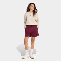 Shorts adidas Sportswear "3-STREIFEN STUDIO FLEECE, LOCKER GESCHNITTEN", Damen, Gr. M, N-Gr, maroon, normal, gr., Obermaterial: 70% Baumwolle, 30% Polyester, Hosen Shorts