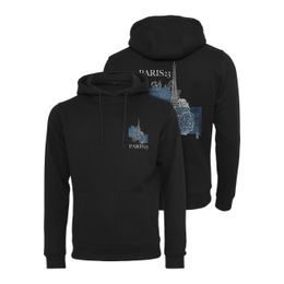Kapuzensweatshirt MisterTee "MisterTee Herren Paris Hoody", Herren, Gr. 5XL, schwarz, 100% Baumwolle, bedruckt, Sweatshirts