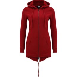 Cardigan Urban Classics "Urban Classics Damen Ladies Sweat", Damen, Gr. M, burgundy, 63% Baumwolle, 37% Polyester, unifarben, normal, ohne Ausschnitt, Strickjacken