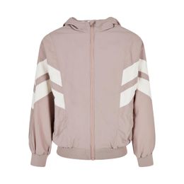 Allwetterjacke Urban Classics "Urban Classics Damen Girls Crinkle Batwing Jacket", M&auml;dchen, Gr. 122/128, duskrose, sandwei&szlig;, 100% Polyamid, mehrfarbig, oversize, ohne Ausschnitt, Jacken