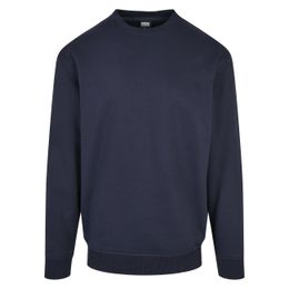 Rundhalspullover Urban Classics "Urban Classics Herren Crewneck Sweatshirt", Herren, Gr. S, midnightnavy, 65% Baumwolle, 35% Polyester, unifarben, loose fit, Rundhals, Pullover Rundhalspullover