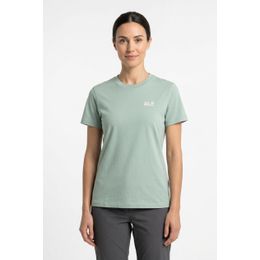 T-Shirt Jack Wolfskin "ESSENTIAL T W", Damen, Gr. XL (46), gr&uuml;n zinnia, Obermaterial: 100% Baumwolle, normal, Rundhals, Shirts T-Shirt