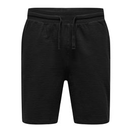 Only & Sons Shorts ONLY & SONS "ONSKIAN LIFE REG SEERSUCKER SHORTS NOOS", Herren, Gr. XL, N-Gr, schwarz, Web, Obermaterial: 97% Baumwolle, 3% Elasthan, regular fit, Hosen Shorts