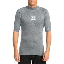 Rash Guard Billabong "Waves All Day", Herren, Gr. M, grau (dunkelgrau heather), Obermaterial:85% Polyester, 15% Elasthan., Shirts