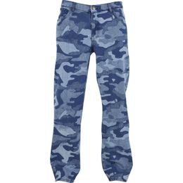 Cargohose Urban Classics "Urban Classics Laser Camo Printed Jeans", Herren, Gr. 32, Normalgr&ouml;&szlig;en, blaulasercamo, 100% Baumwolle, relaxed fit, Hosen Cargohose
