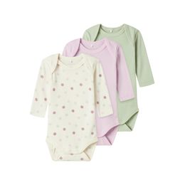 Body name it "NBFBODY 3P LS JET STREAM DOT NOOS", Jungen, Gr. 80, N-Gr, gr&uuml;n (jet stream), Sweatware, Obermaterial: 100% Baumwolle, bedruckt, regular fit, Bodys Body